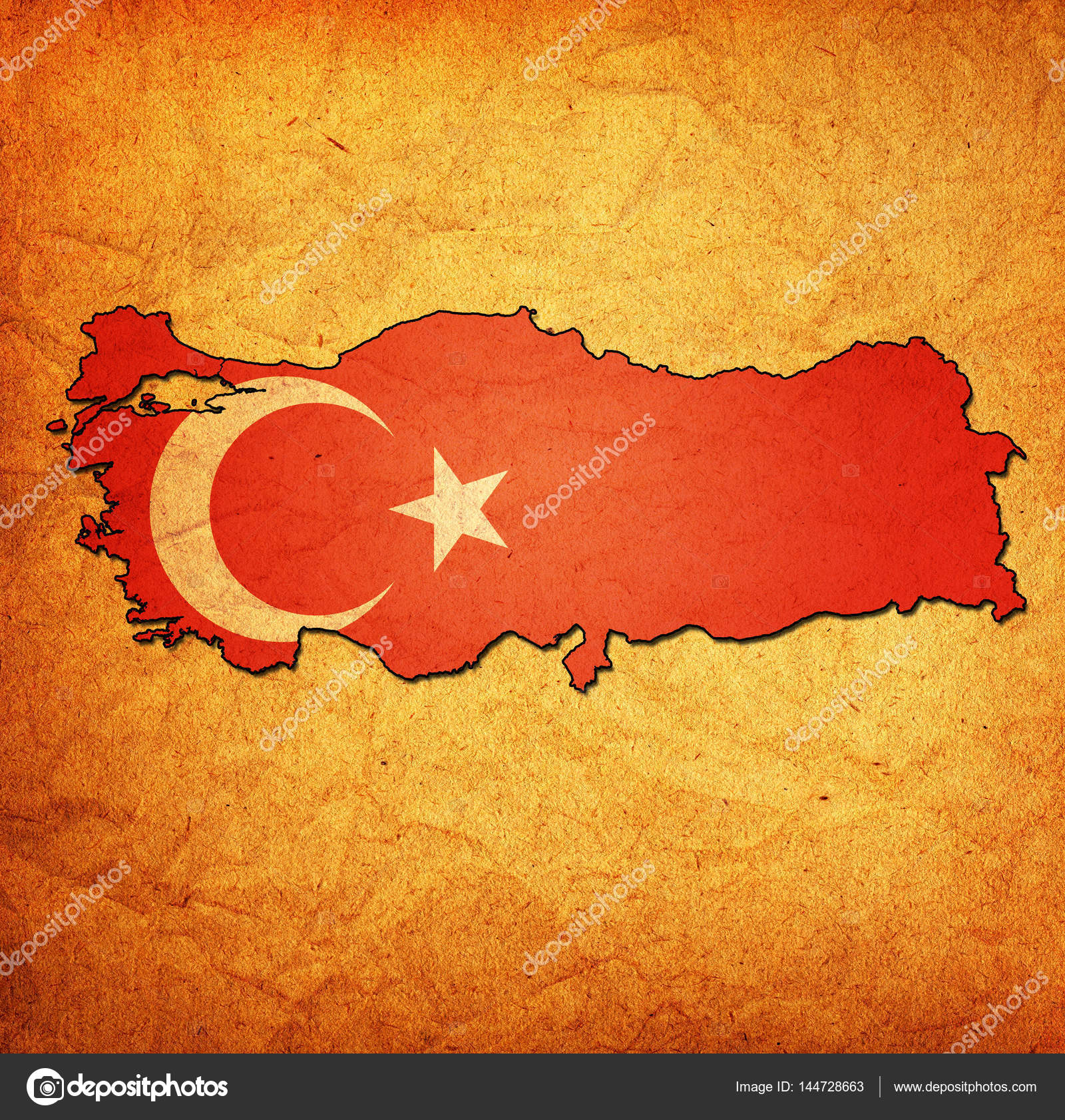 Turkey territory with flag Stock Photo by ©michal812 144728663