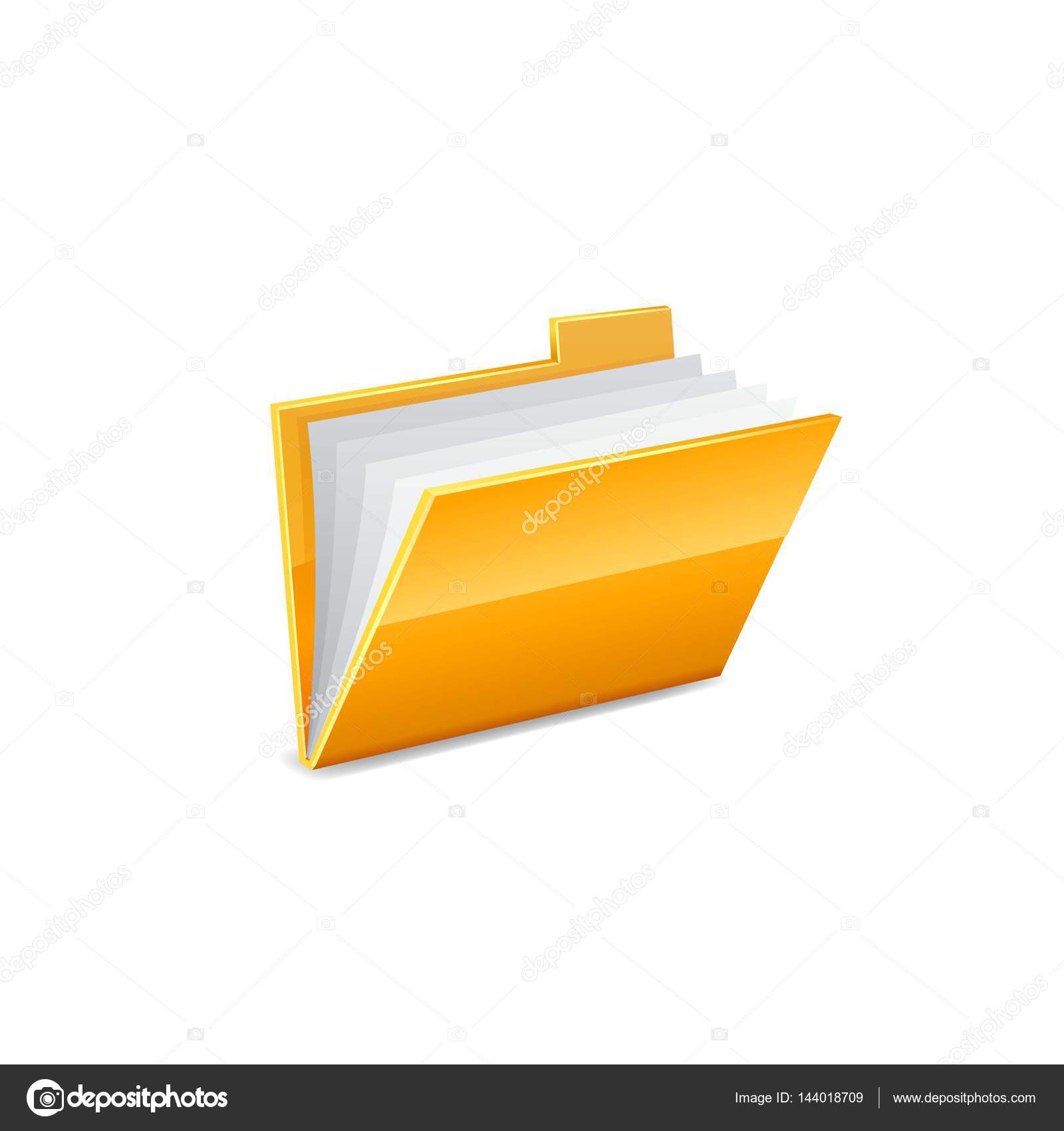 Vector yellow folder icon Stock Vector by ©pokomeda 144018709