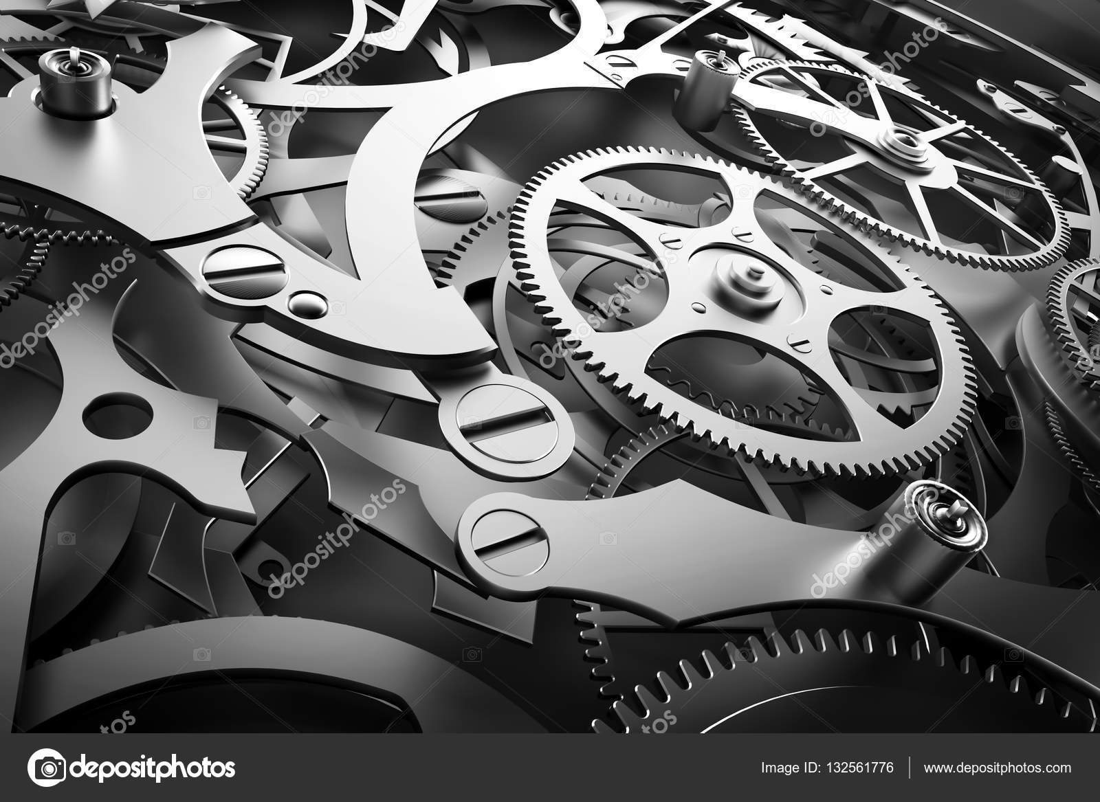 Clock Gears Black And White