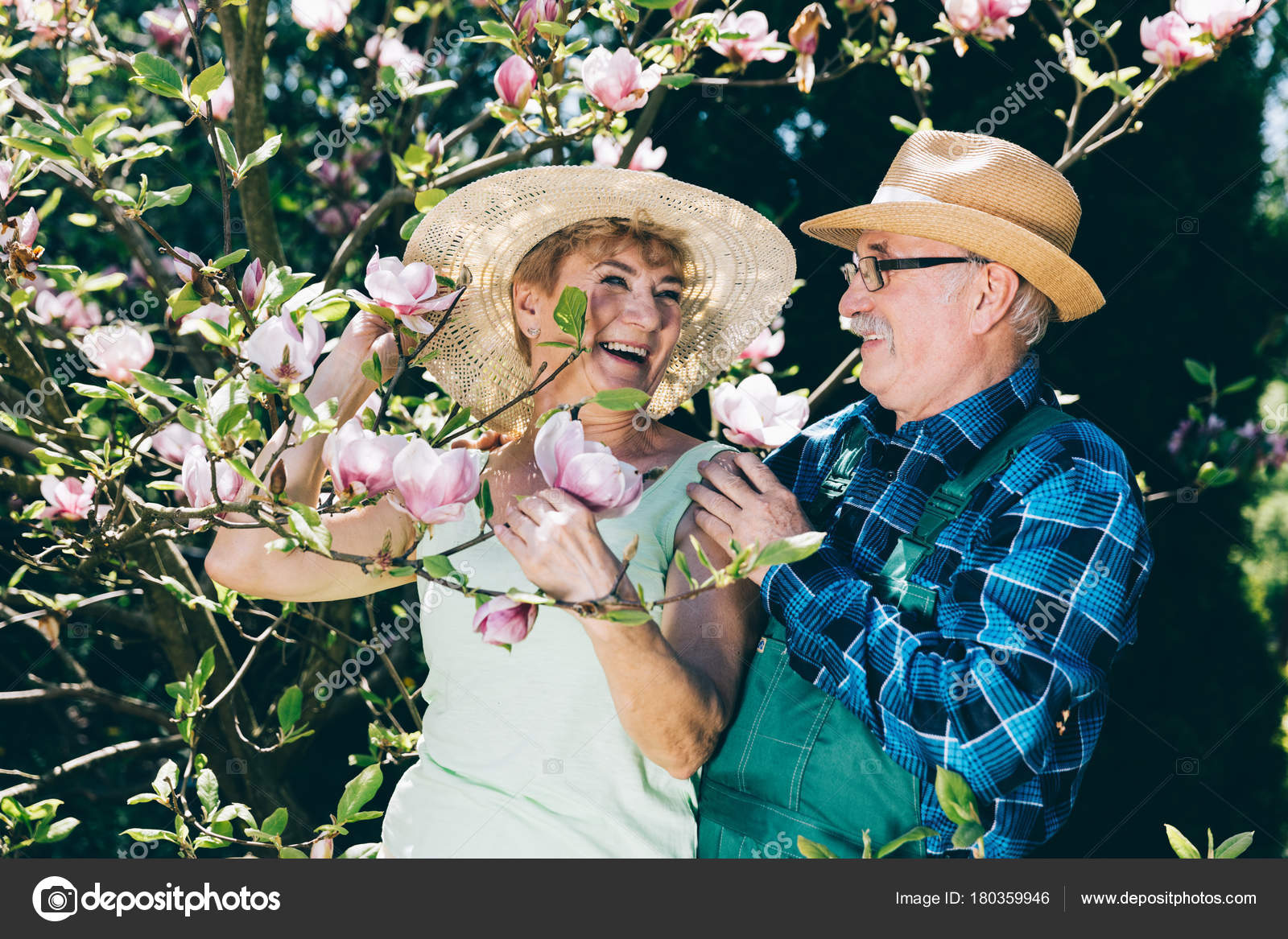 Senior Marriage Standing Next Tree Laughing Retirement Activities ...