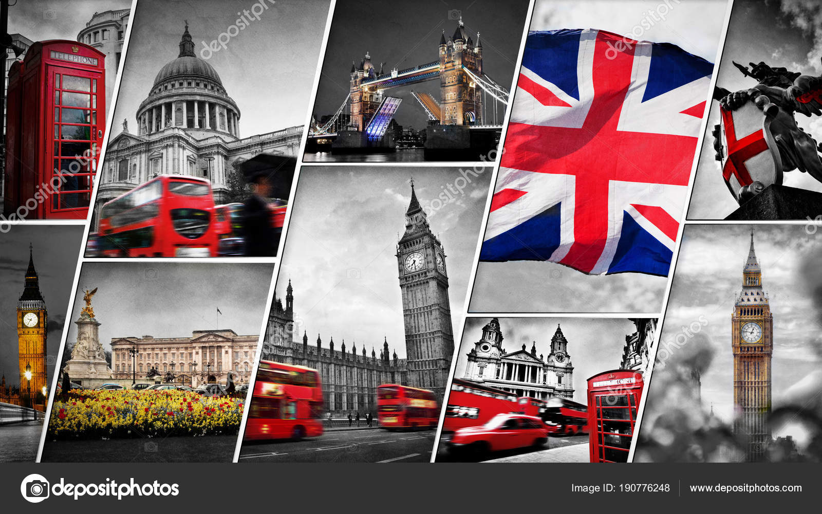 Collage Different Famous Symbols London — Stock Photo © Photocreo ...