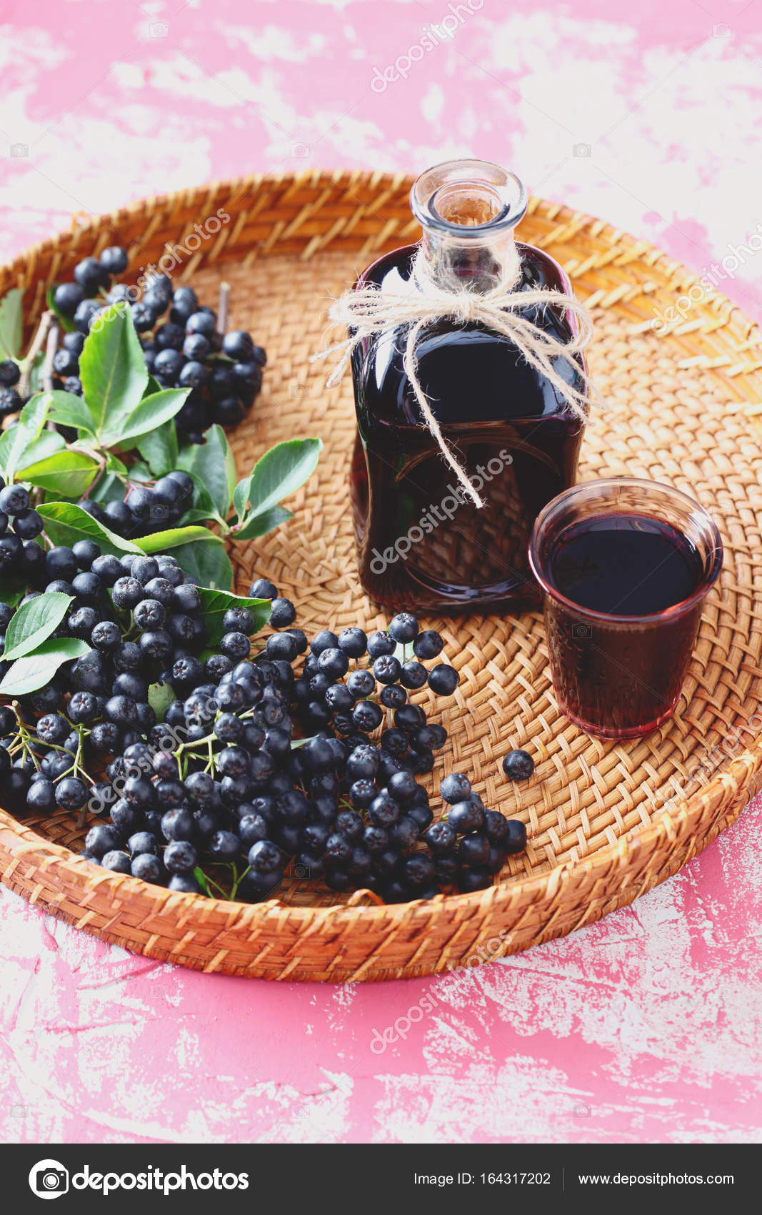 Homemade chokeberry juice or liqueur — Stock Photo © matka_Wariatka ...