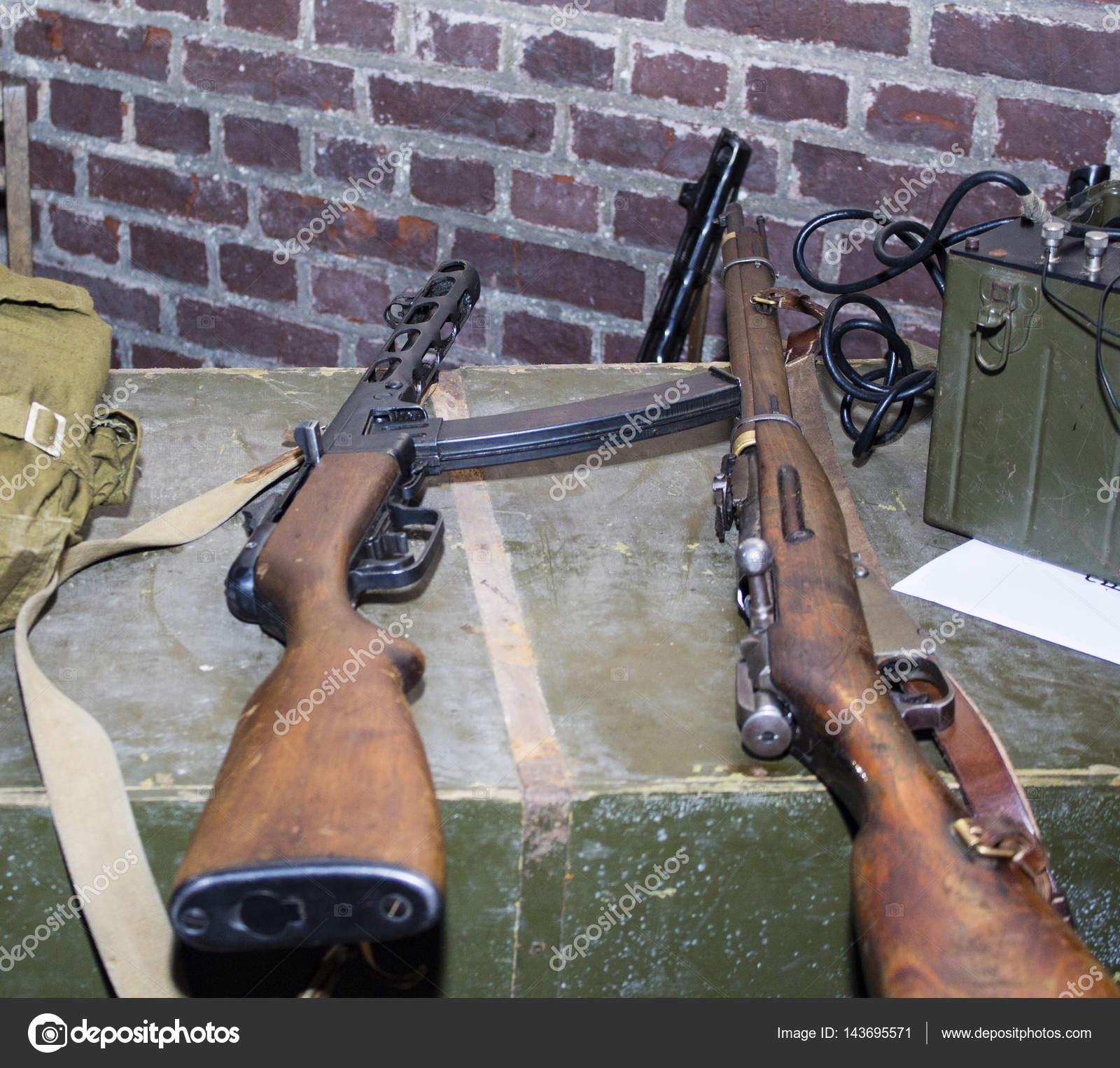 Old soviet russian rifle of World War II . Weapon of Red Army. — Stock ...