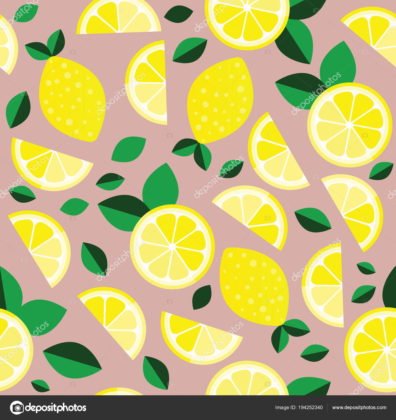 Fresh lemons background. Hand drawn overlapping backdrop. Colorful wallpaper vector. Seamless ...