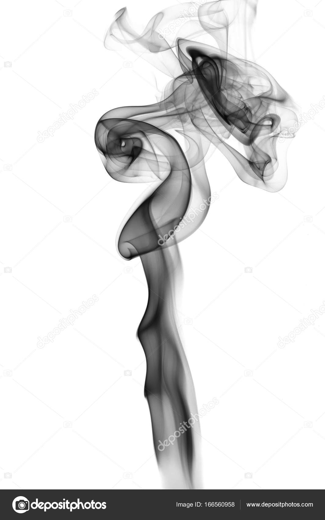 Black abstract smoke wave, isolated on white background Stock Photo by ...