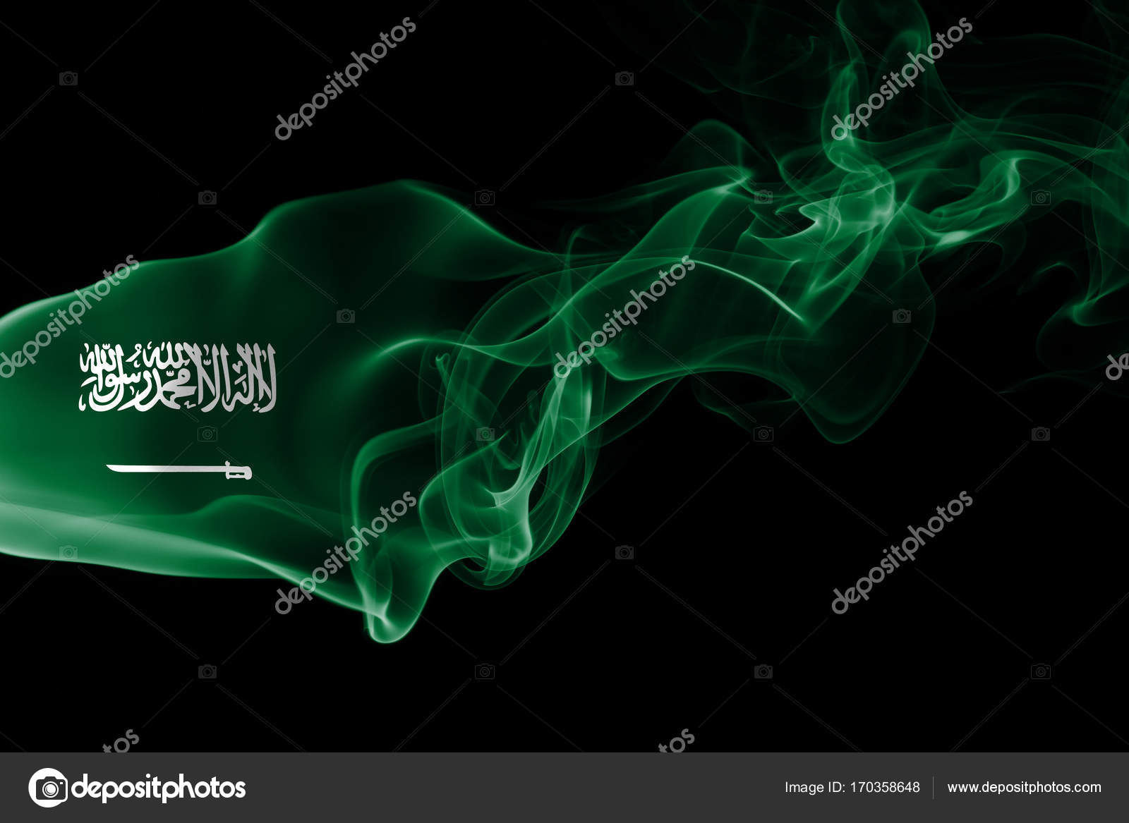 Saudi Arabia national smoke flag Stock Photo by ©vladem 170358648