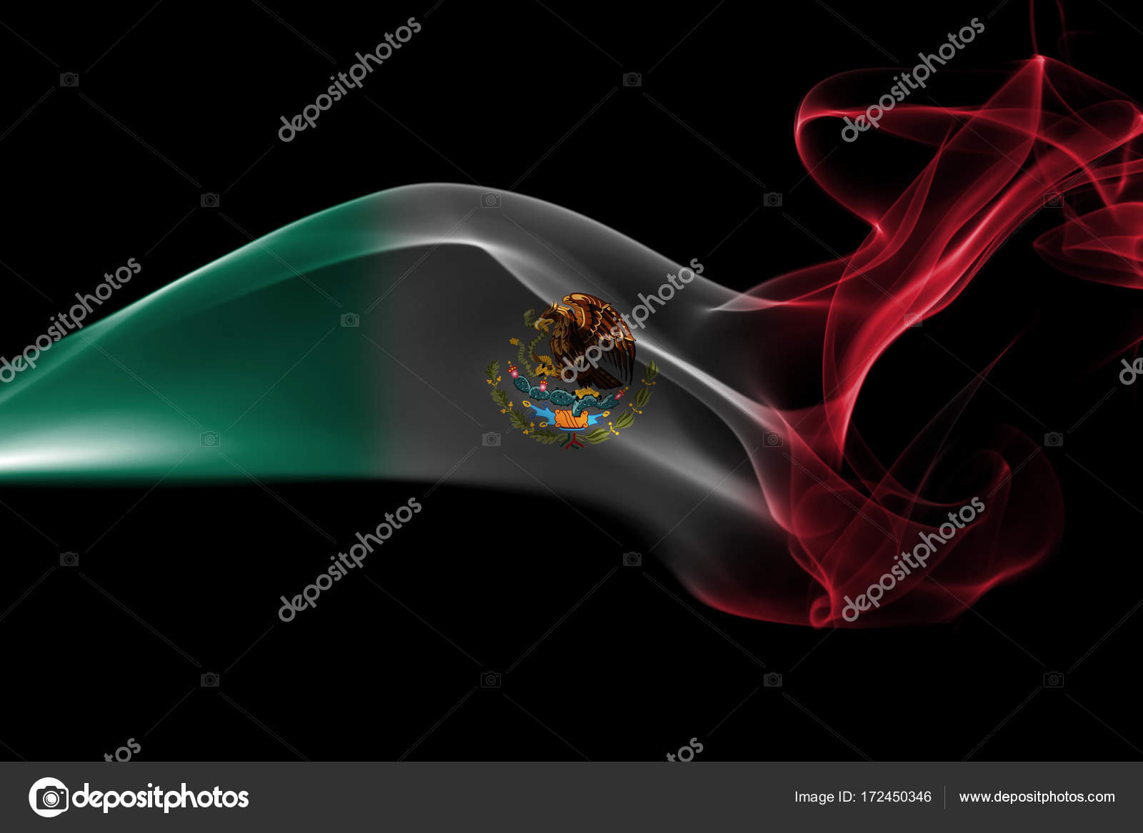Mexico national smoke flag Stock Photo by ©vladem 172450346