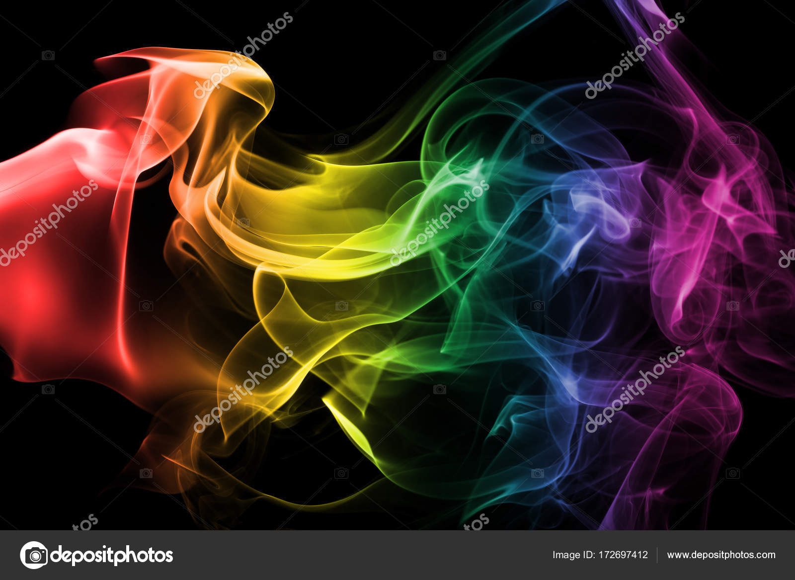 Black Background With Rainbow Smoke