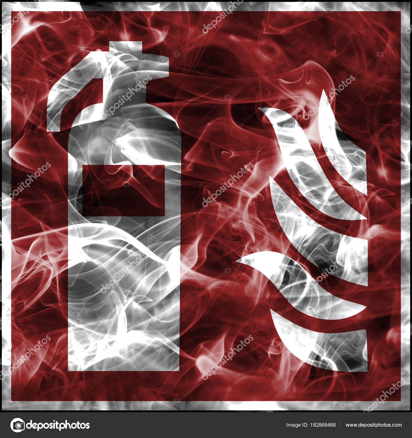 Emergency smoke symbols for firefighting equipment. Standard fire ...