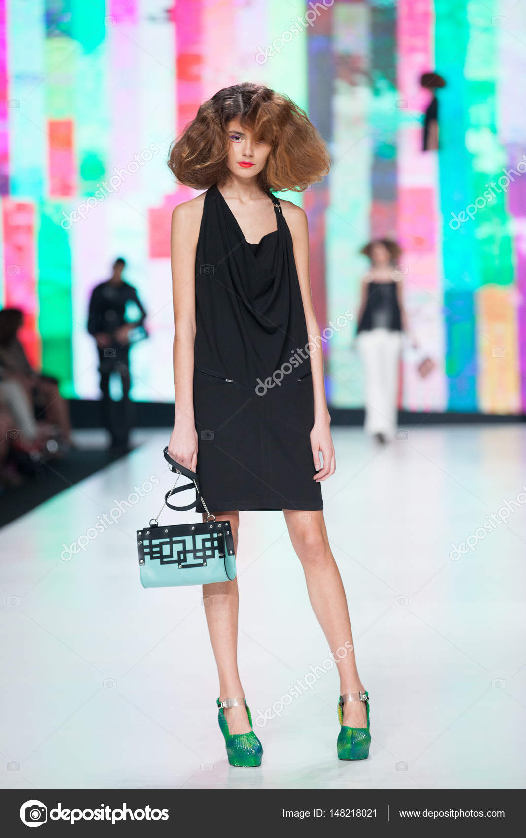 Fashion model wearing clothes designed by Marina Design — Stock ...