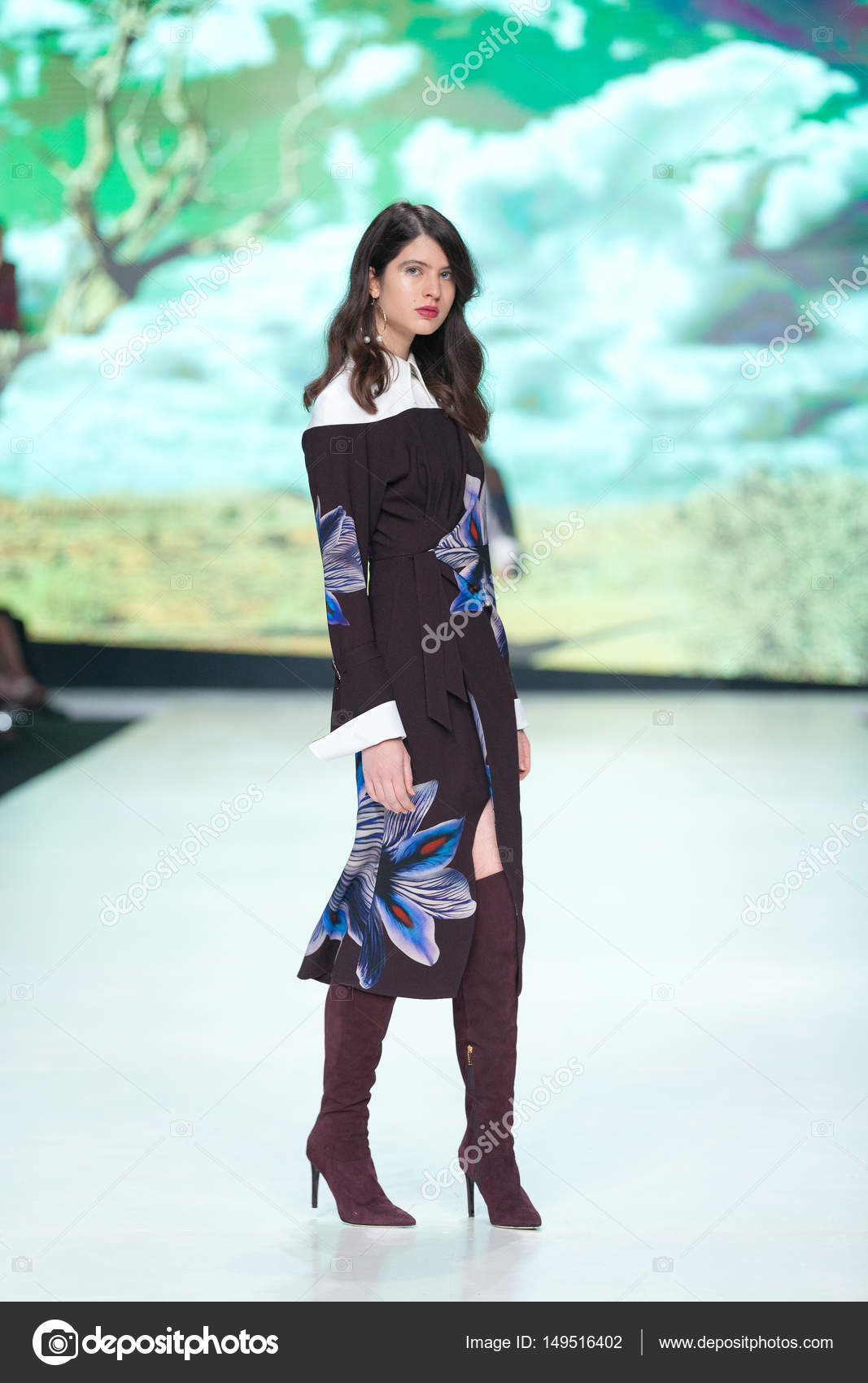 Fashion model wearing clothes designed by Ines Atelier – Stock ...