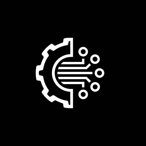 Technology Icon. Gear and Electronic. Digital Factory Symbol. Stock ...
