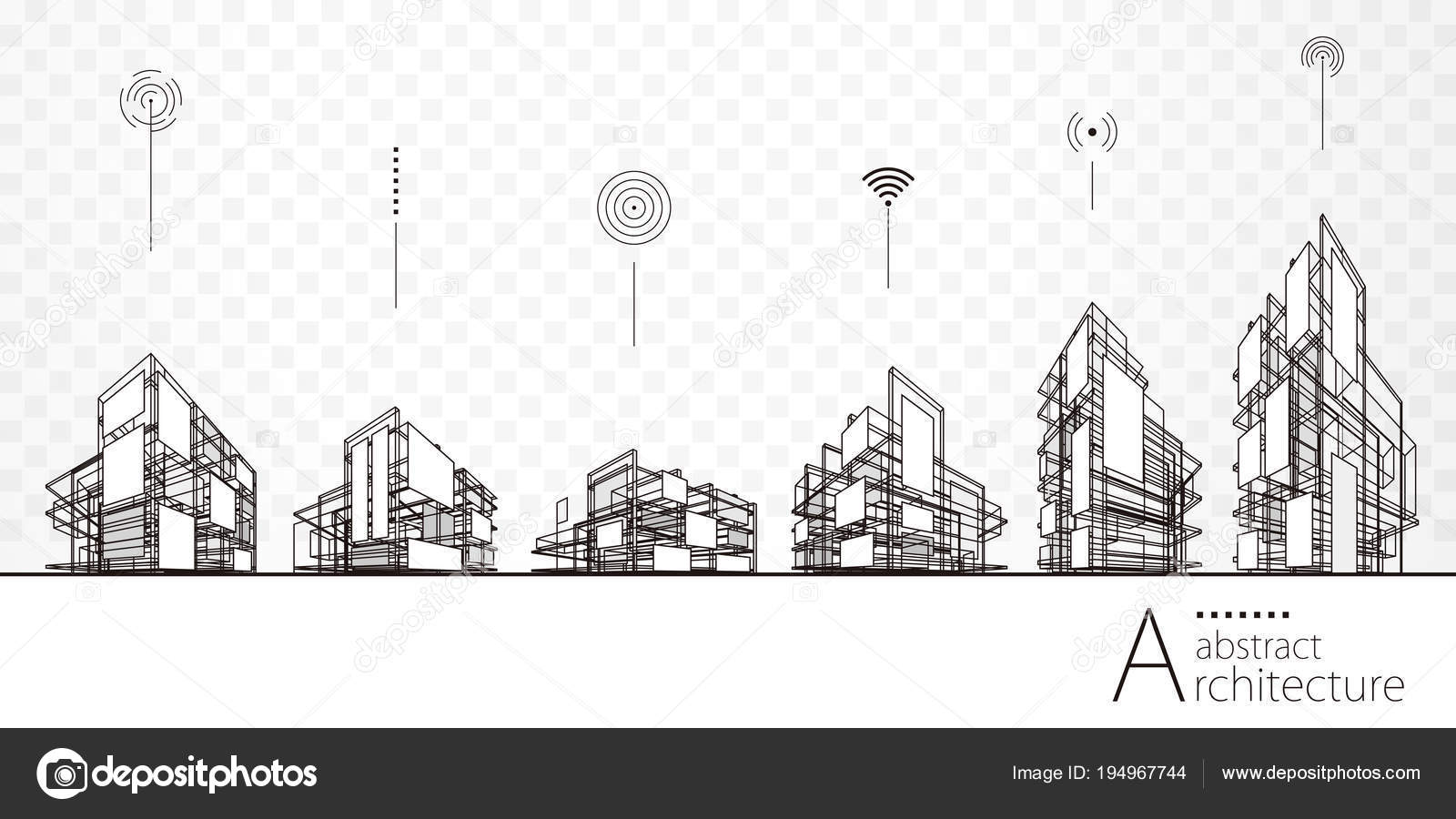 Arquitectura Edificios abstractos Vector de stock #194967744 de ©jineekeo