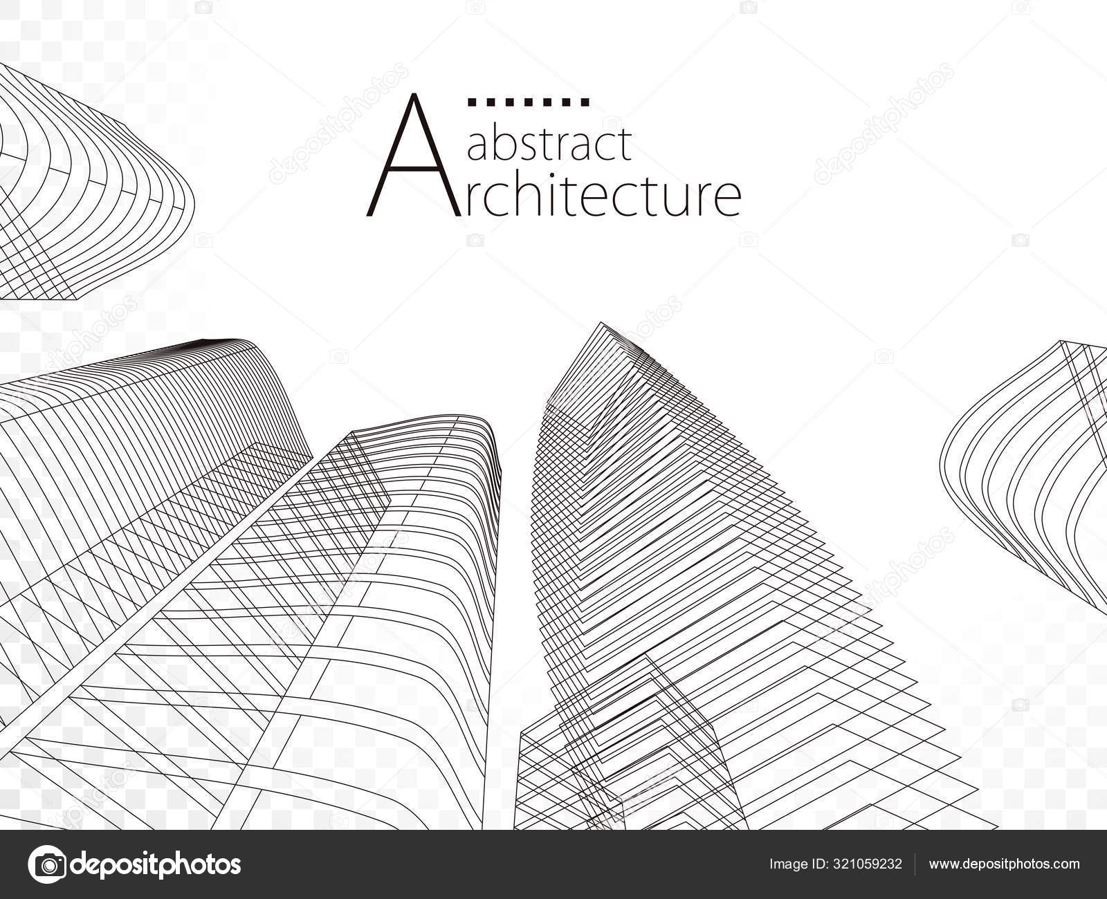 3D illustration Architecture Modern Urban Building Design. Stock Vector ...