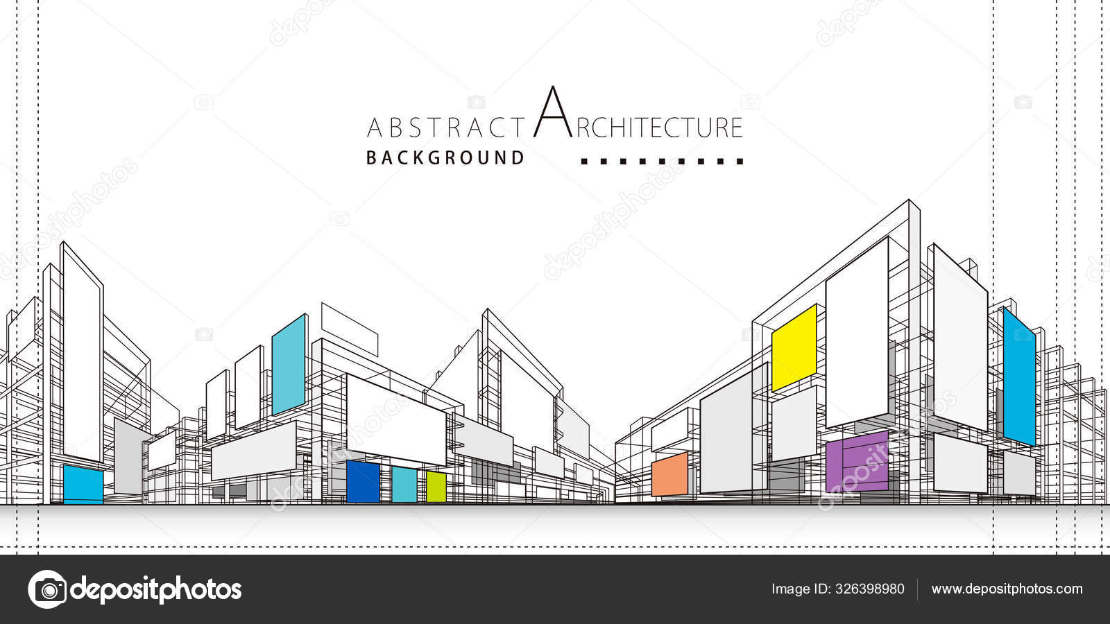 3D illustration Abstract Architecture Construction Background. Stock ...