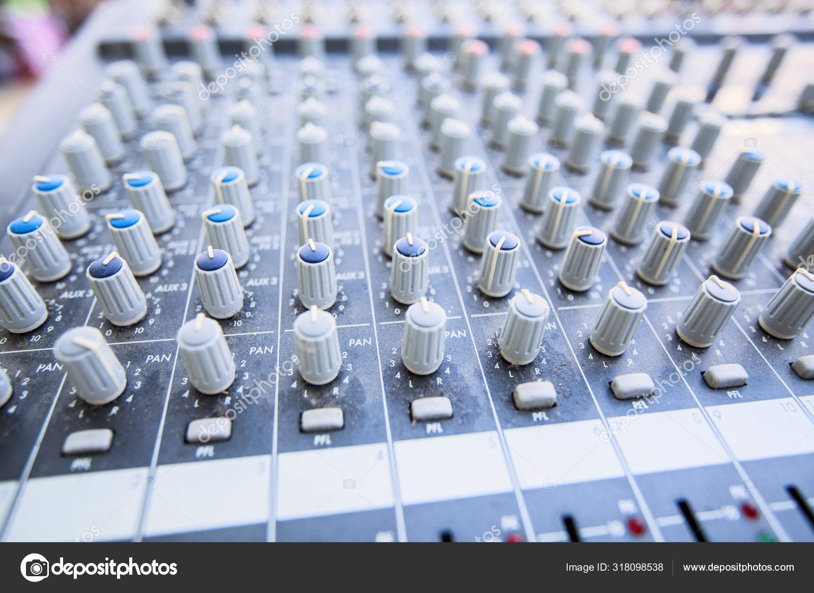 Audio Control Adjusting Knobs Sound Mixer — Stock Photo ...