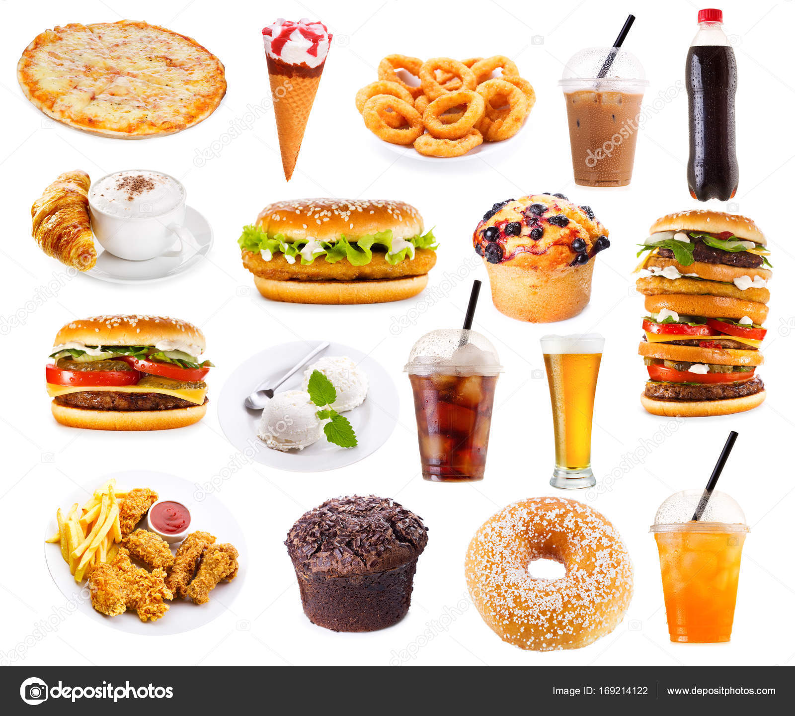 Set of fast food products Stock Photo by ©Nitrub 169214122
