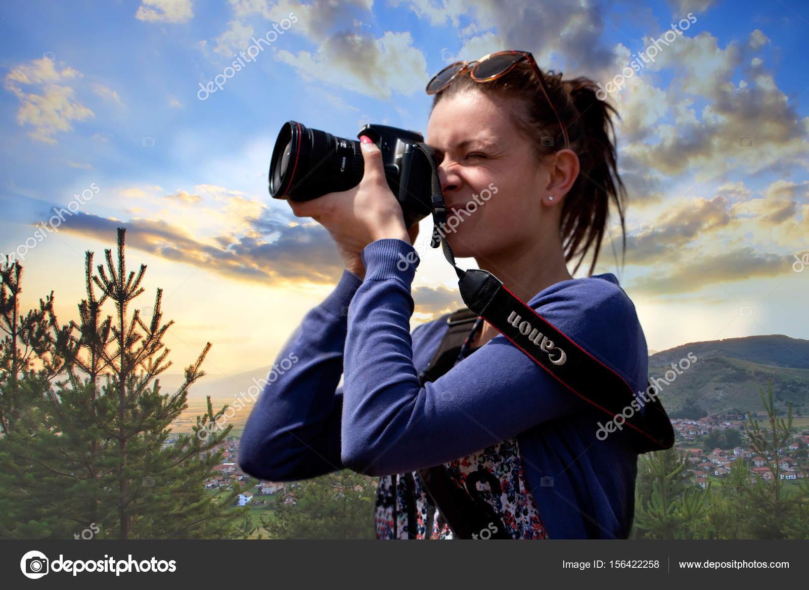 Girl Photographer With Canon