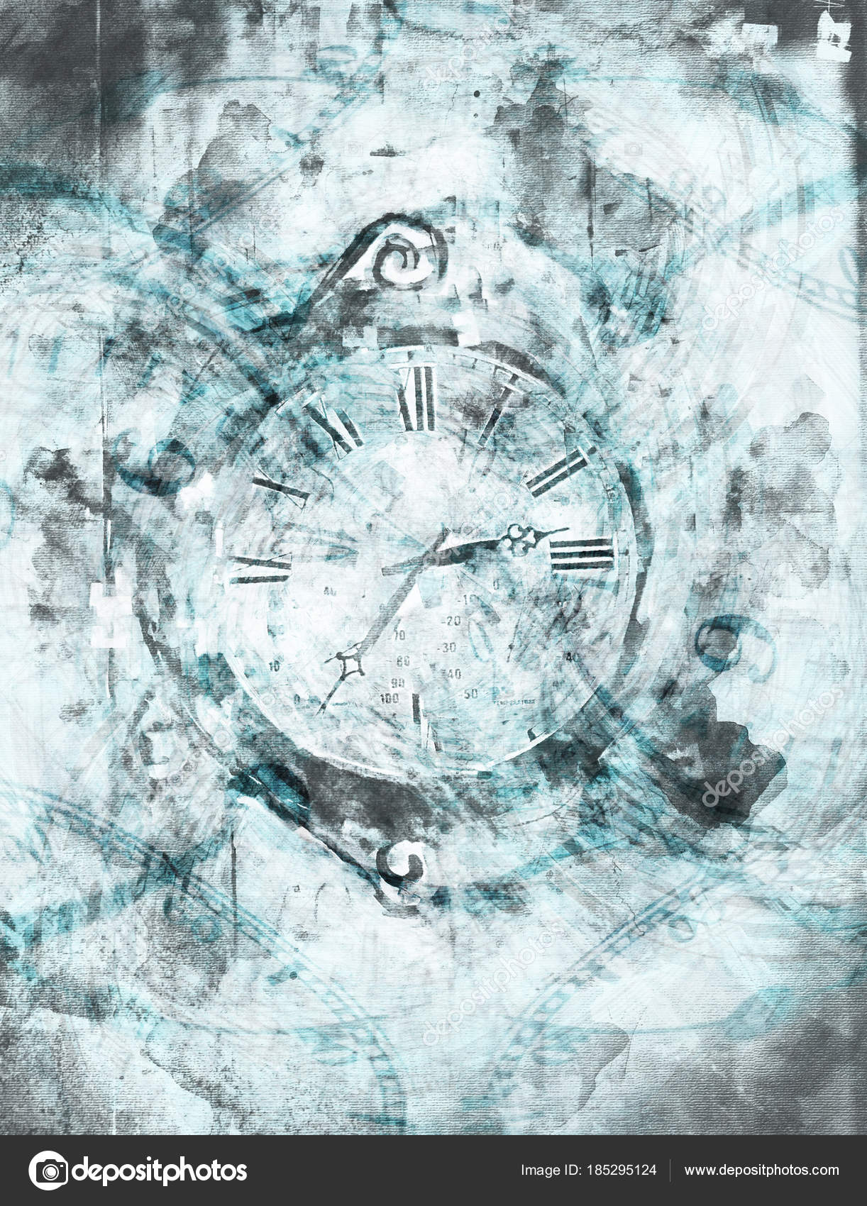 Time Art Acrylic Painting Paper Mixed Media Abstract Background — Stock ...