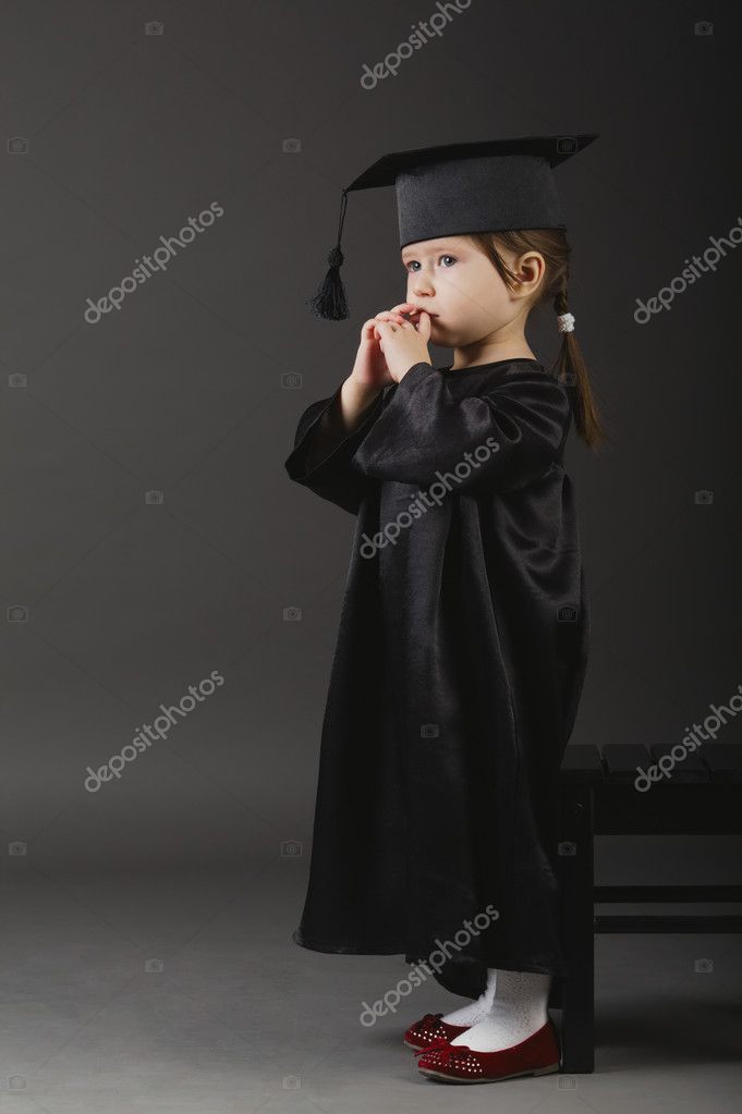 Diploma graduating little student kid — Stock Photo © ababaka #125183518
