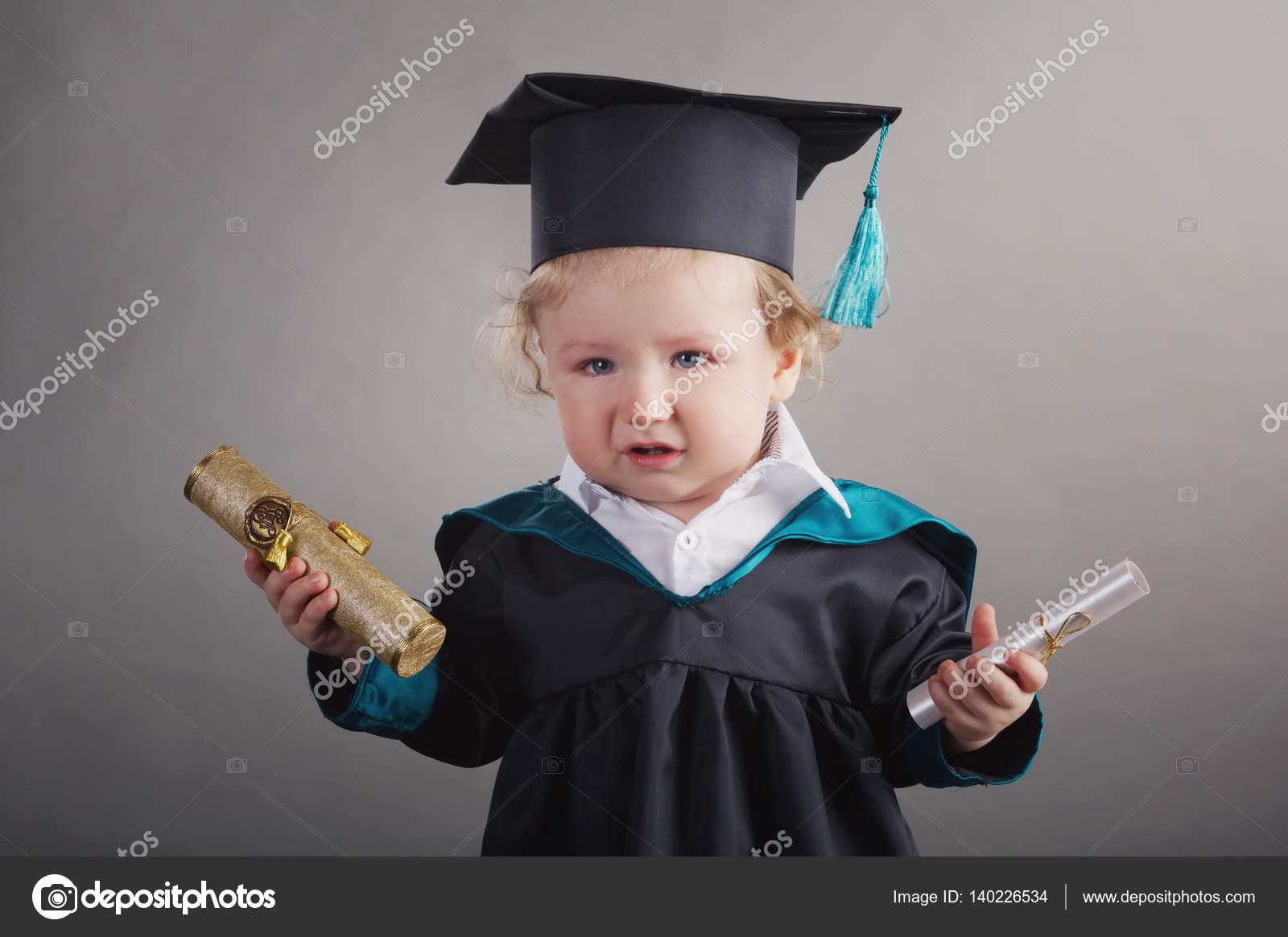 Diploma graduating little student kid Stock Photo by ©ababaka 140226534