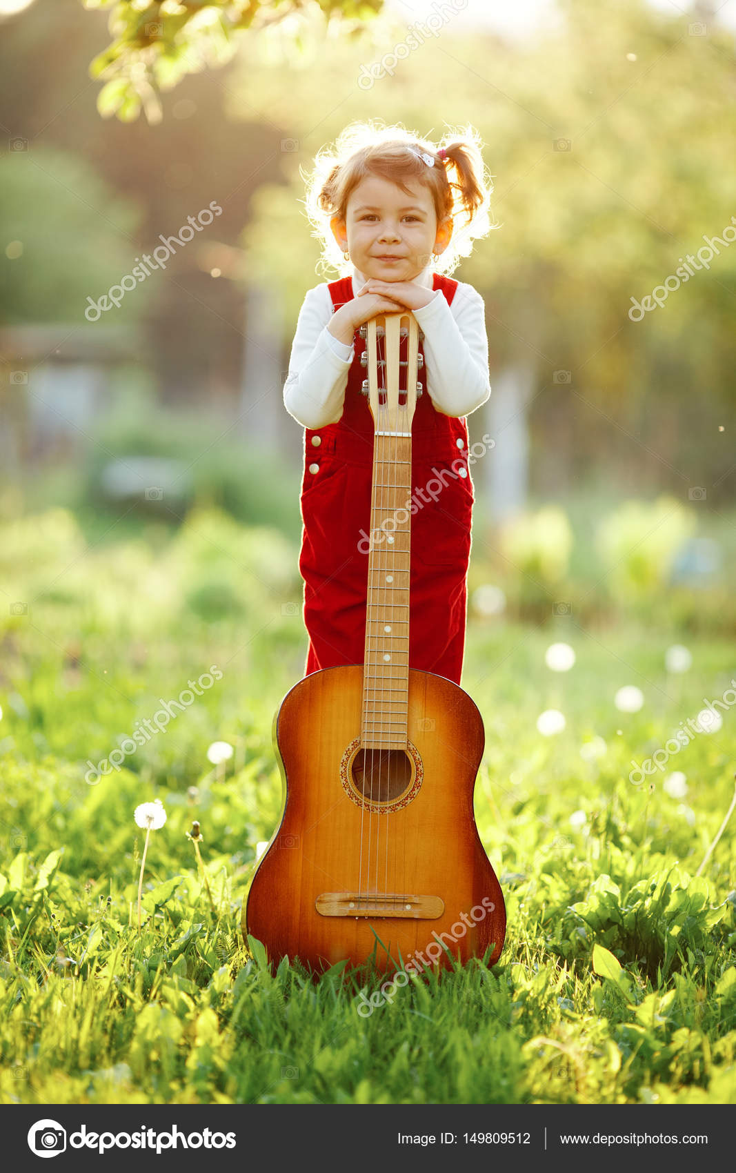 Cute Baby Girl With Guitar