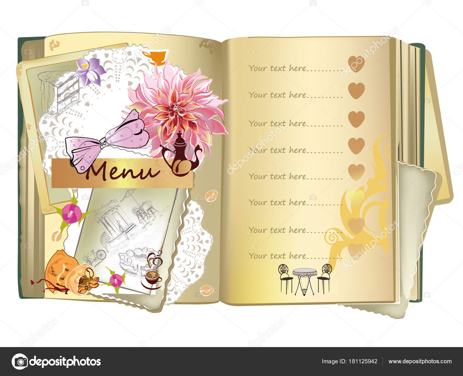 Ilustraciones de comida dibujada a mano para restaurante o menú de ...