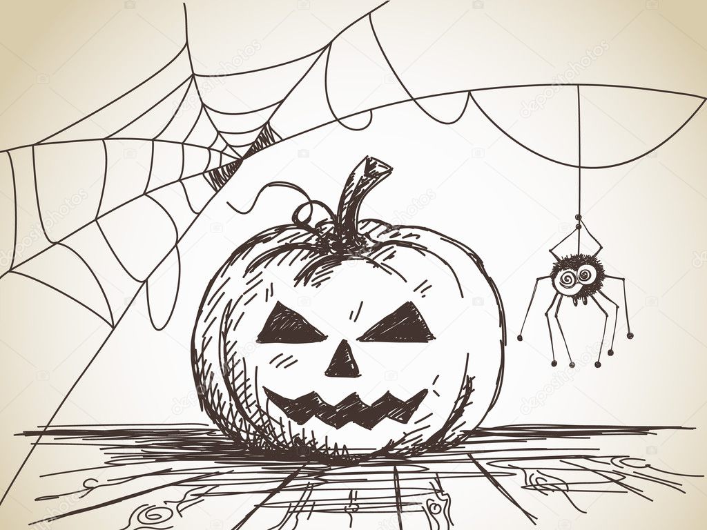 Hand-drawn halloween sketch — Stock Vector © OlgaTropinina #127992236