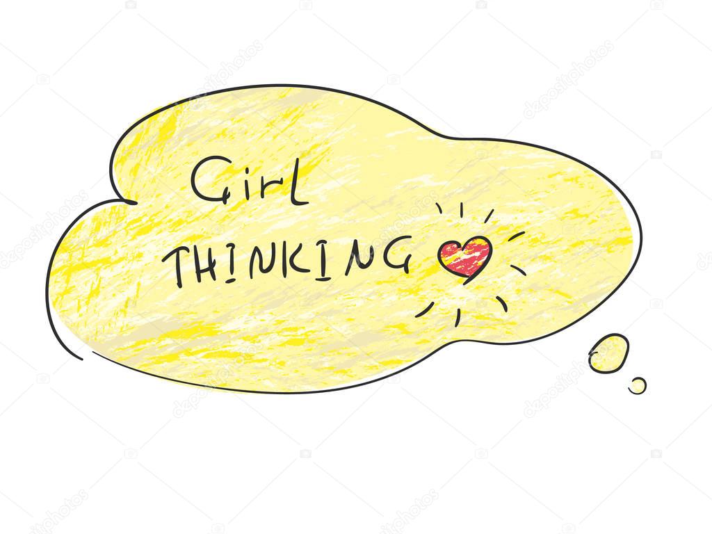 Hand drawn yellow thought bubble — Stock Vector © OlgaTropinina #129943052
