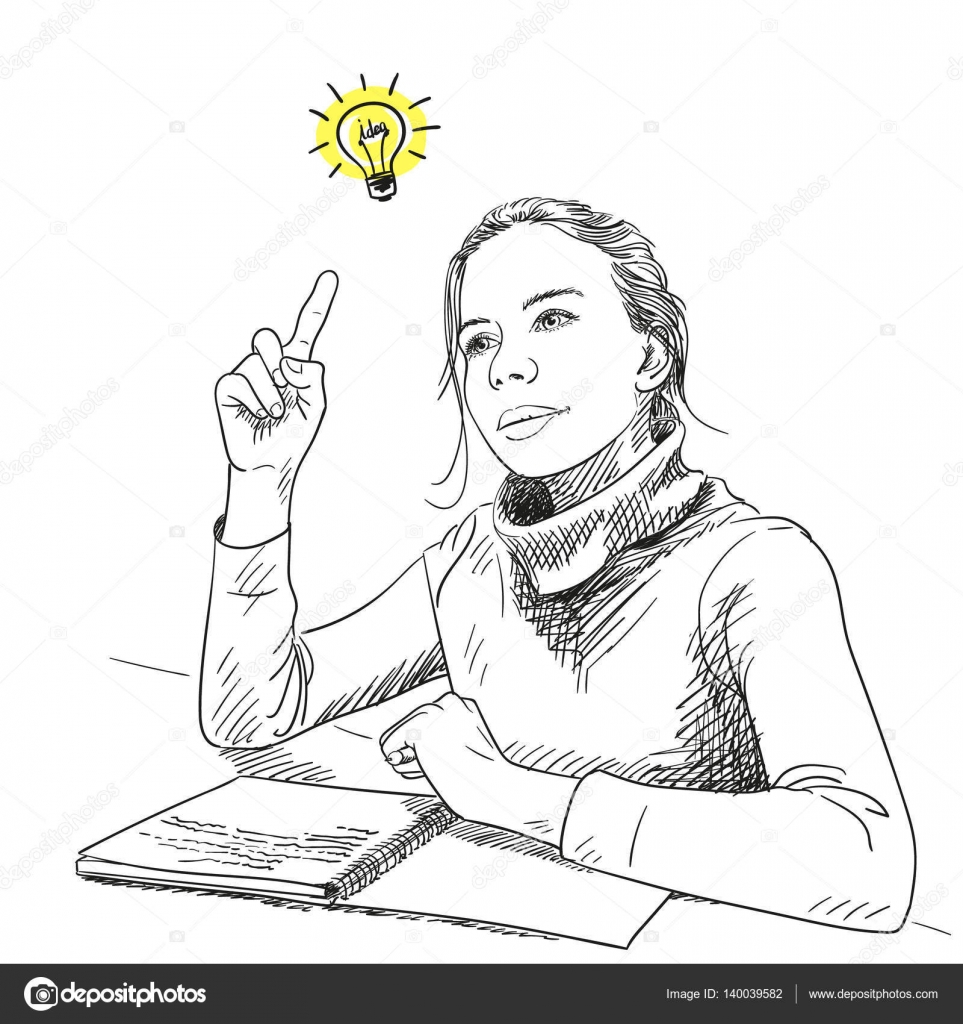 Girl having brilliant idea Stock Vector Image by ©OlgaTropinina #140039582 Girl having brilliant idea Stock Vector Image by ©OlgaTropinina #140039582