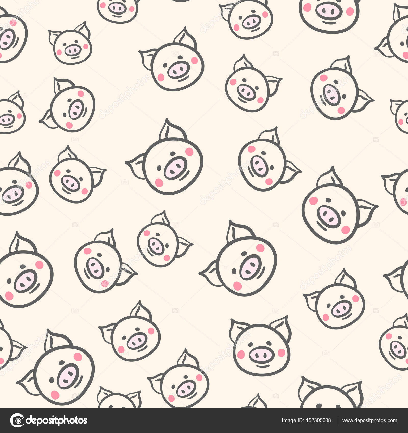 Cute pigs seamless pattern Stock Vector Image by ©OlgaTropinina #152305608