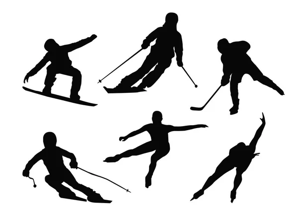 Winter sports silhouettes — Stock Vector © nebojsa78 #2663775