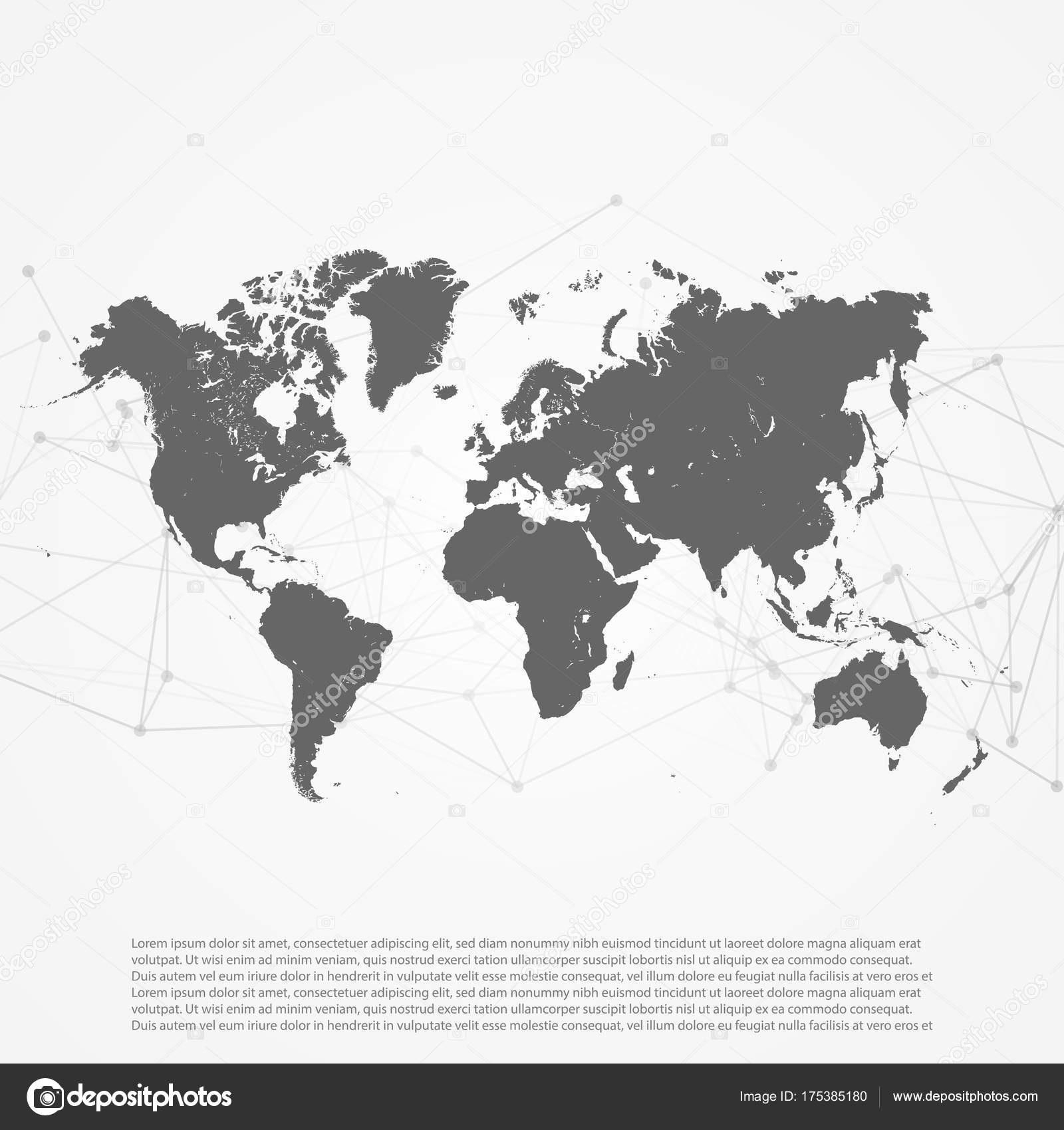 World Map with Abstract Network Mesh Vector Background Stock Vector ...