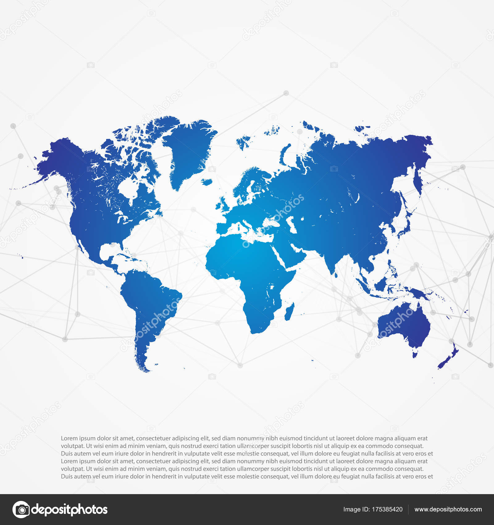World Map with Abstract Network Mesh Stock Vector Image by ©hunthomas ...