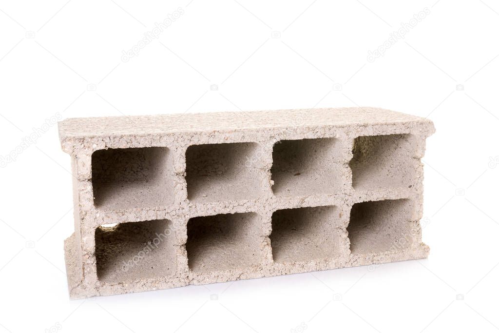 Unidad de mamposter a de hormig n frente al fondo blanco 2024