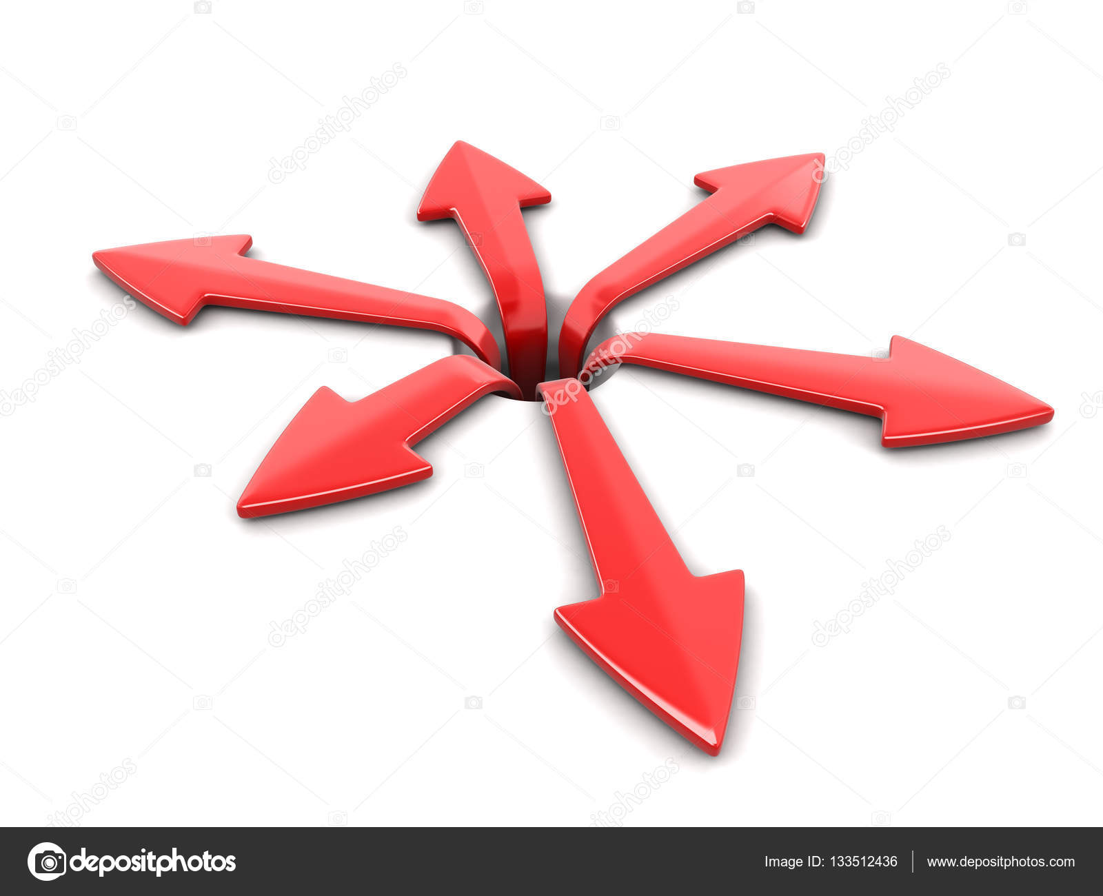 3d image of arrows in different directions. Image with clipping path ...