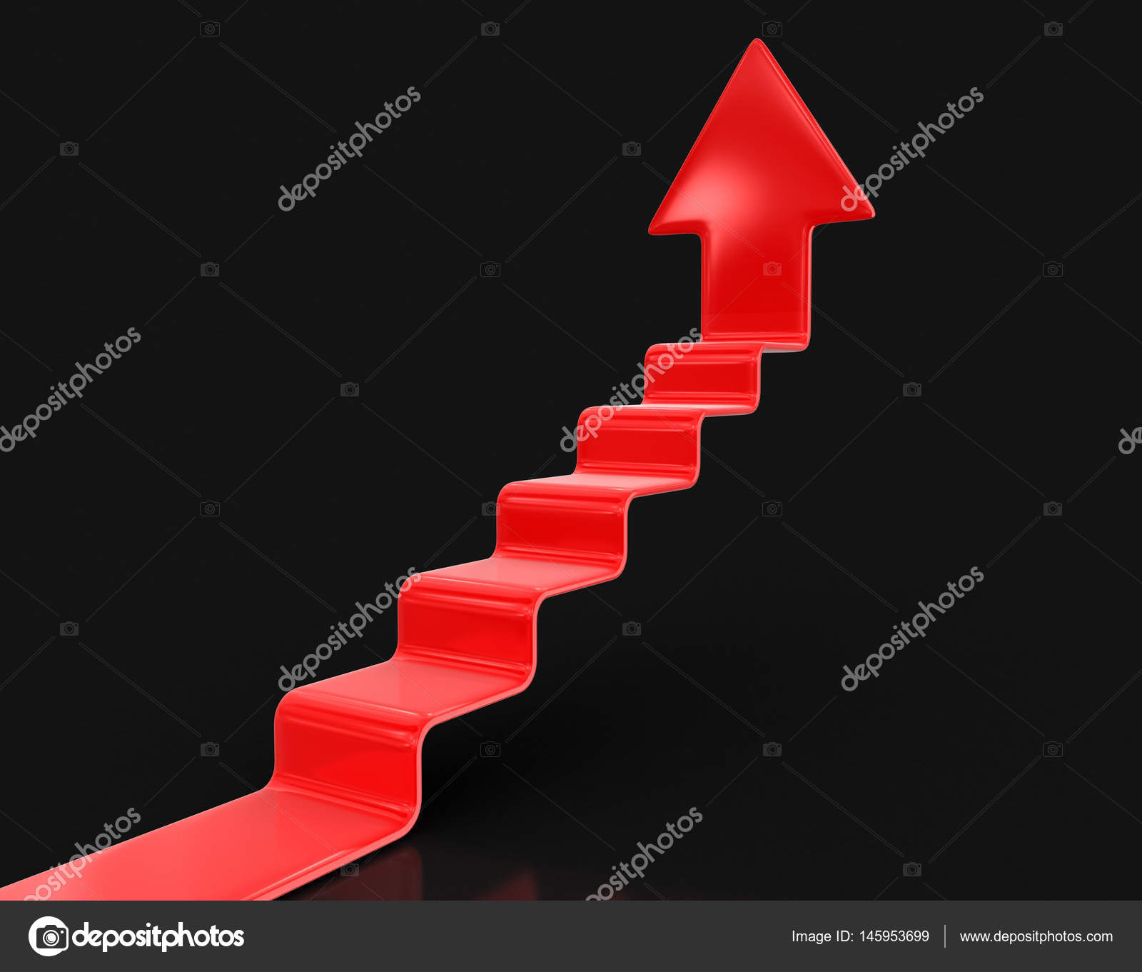 Staircase and arrow up. Image with clipping path Stock Photo by ...