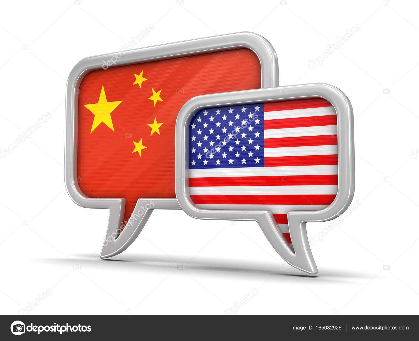 Speech bubbles with flags. Image with clipping path Stock Illustration ...