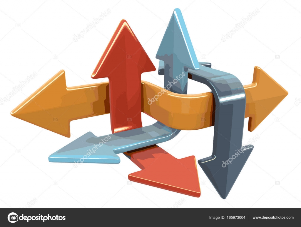 3d image of arrows in different directions. Image with clipping path Stock Vector by ©panama555 ...