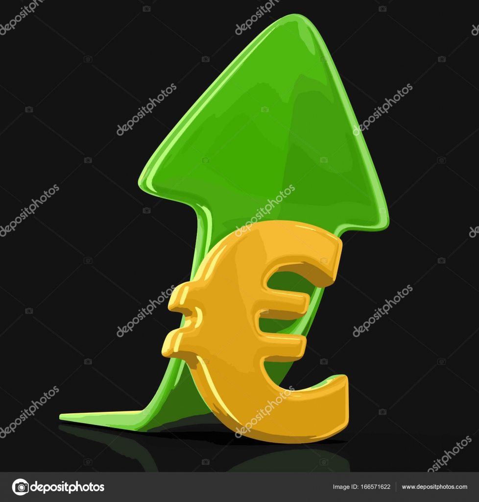 Euro sign and arrow up. Image with clipping path Stock Vector by ...