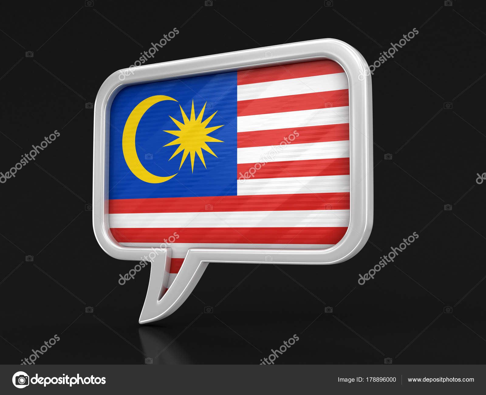 Speech Bubble Malaysia Flag Image Clipping Path — Stock Photo ...