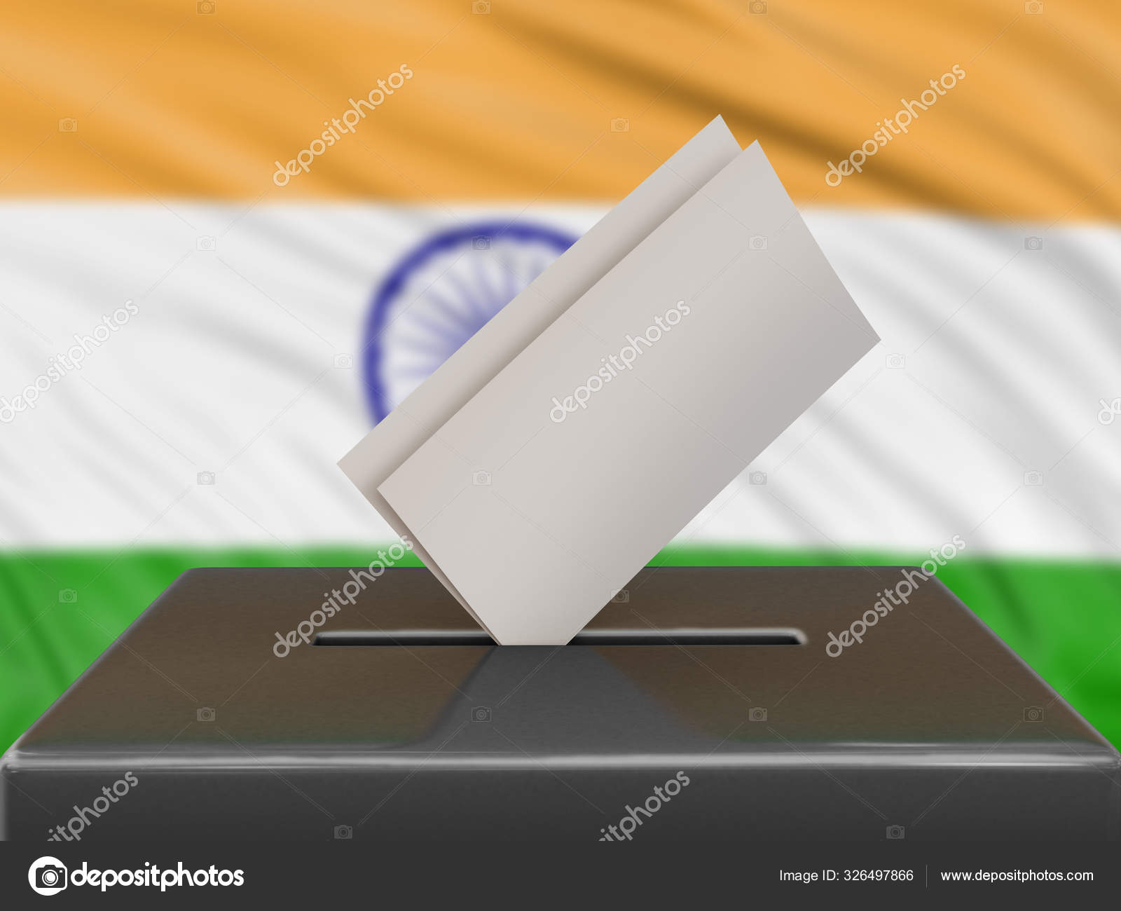 Ballot Box Indian Flag Background — Stock Photo © panama555 #326497866