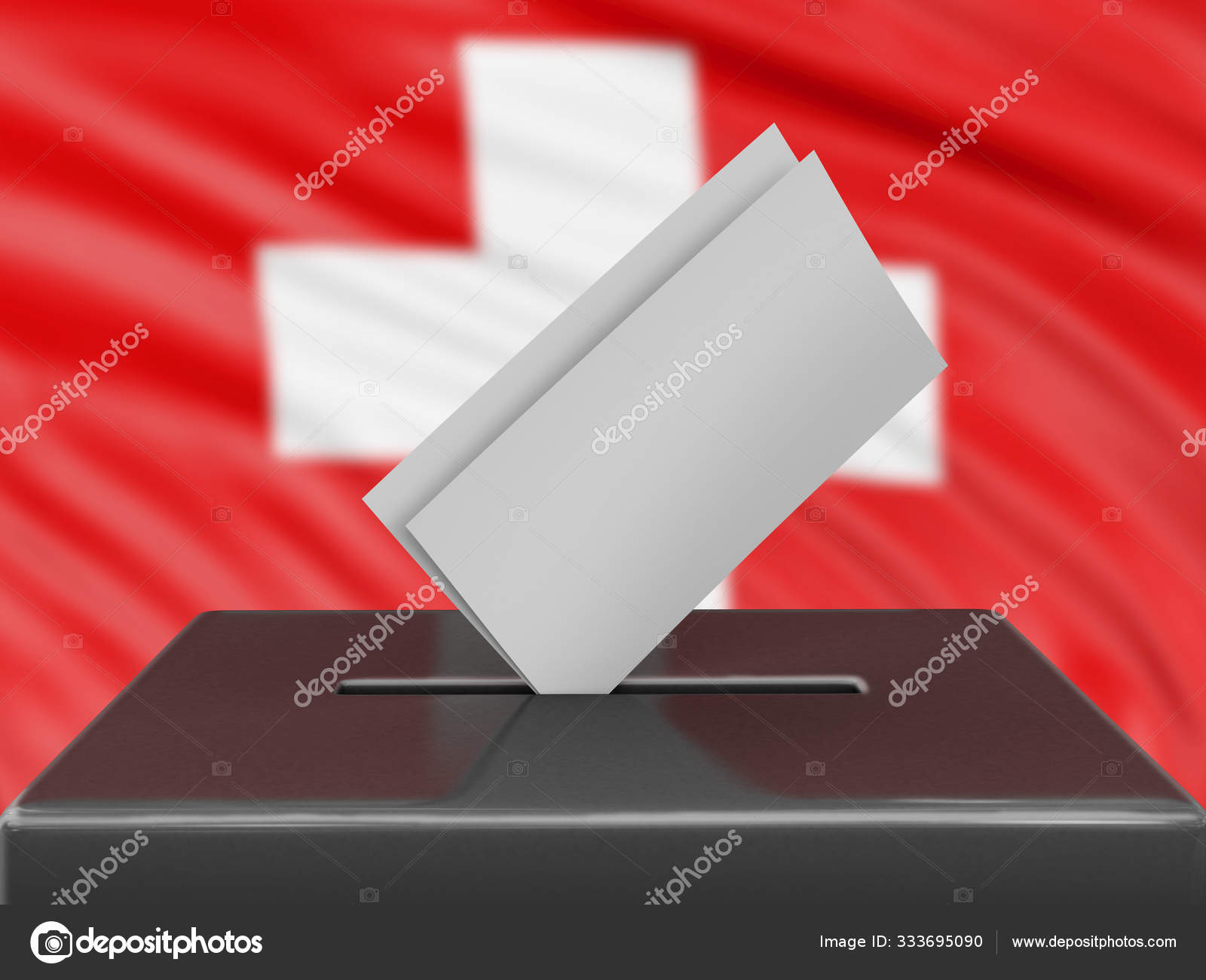Ballot Box Swiss Flag Background Stock Photo by ©panama555 333695090