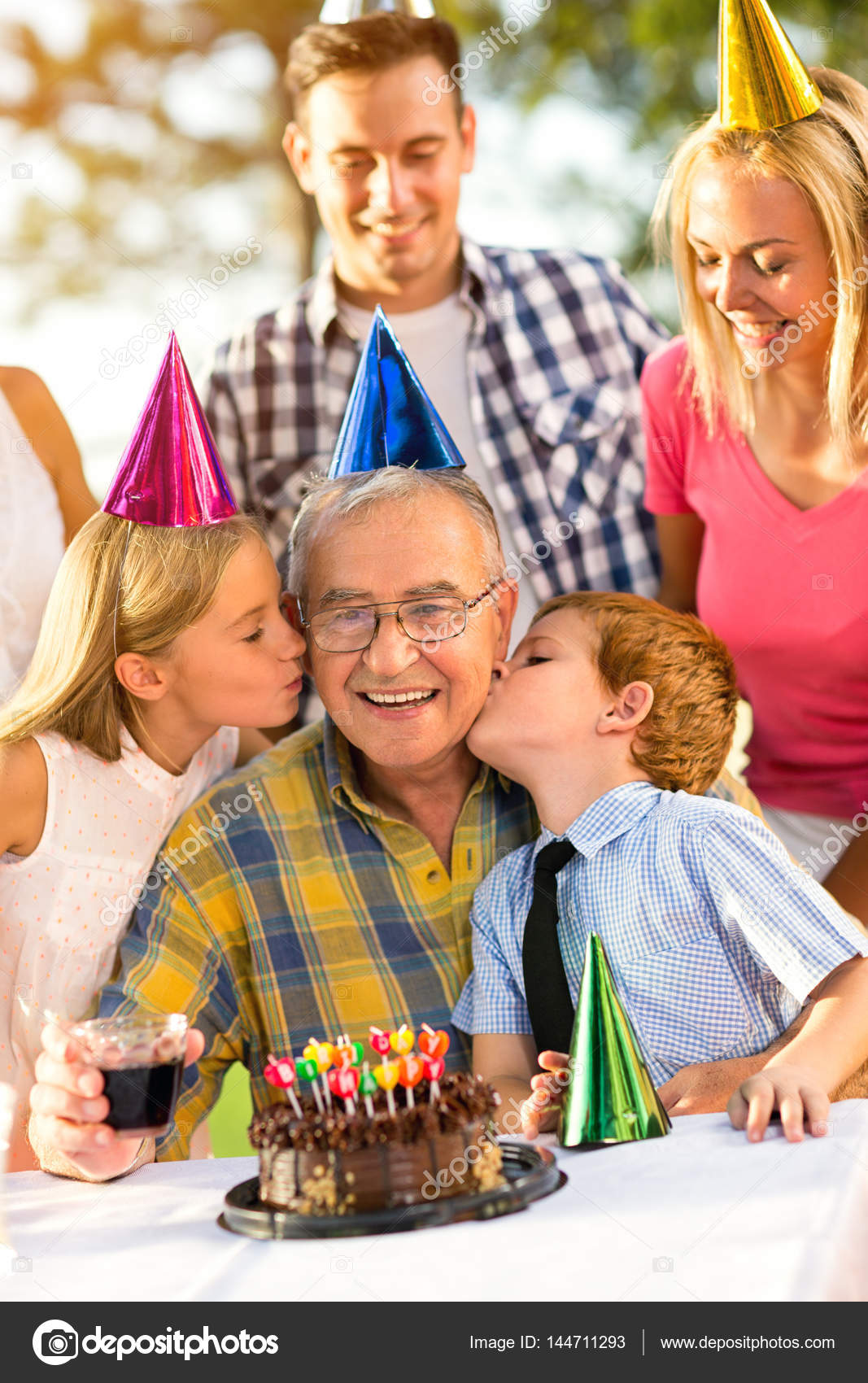 Family, celebrating, children, birthday party and people Stock Photo by ...