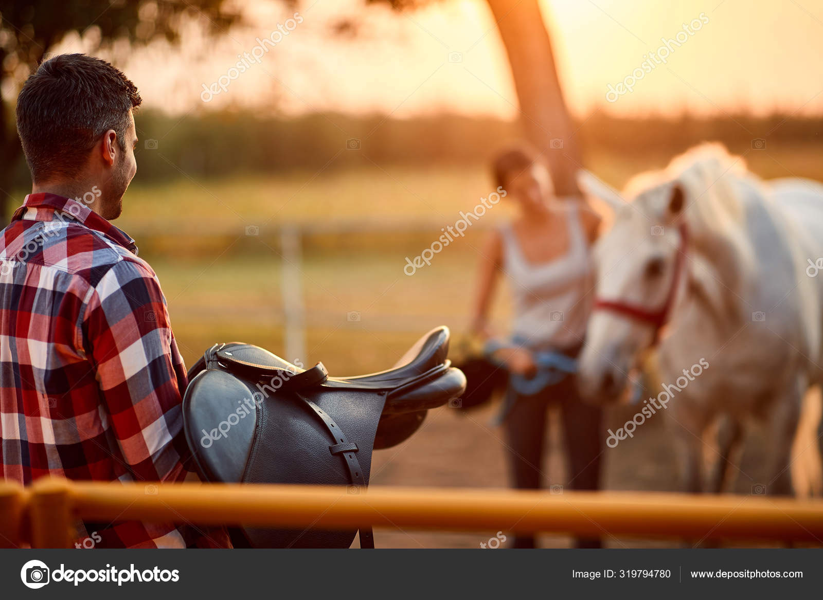 Boy And Guy On Horse