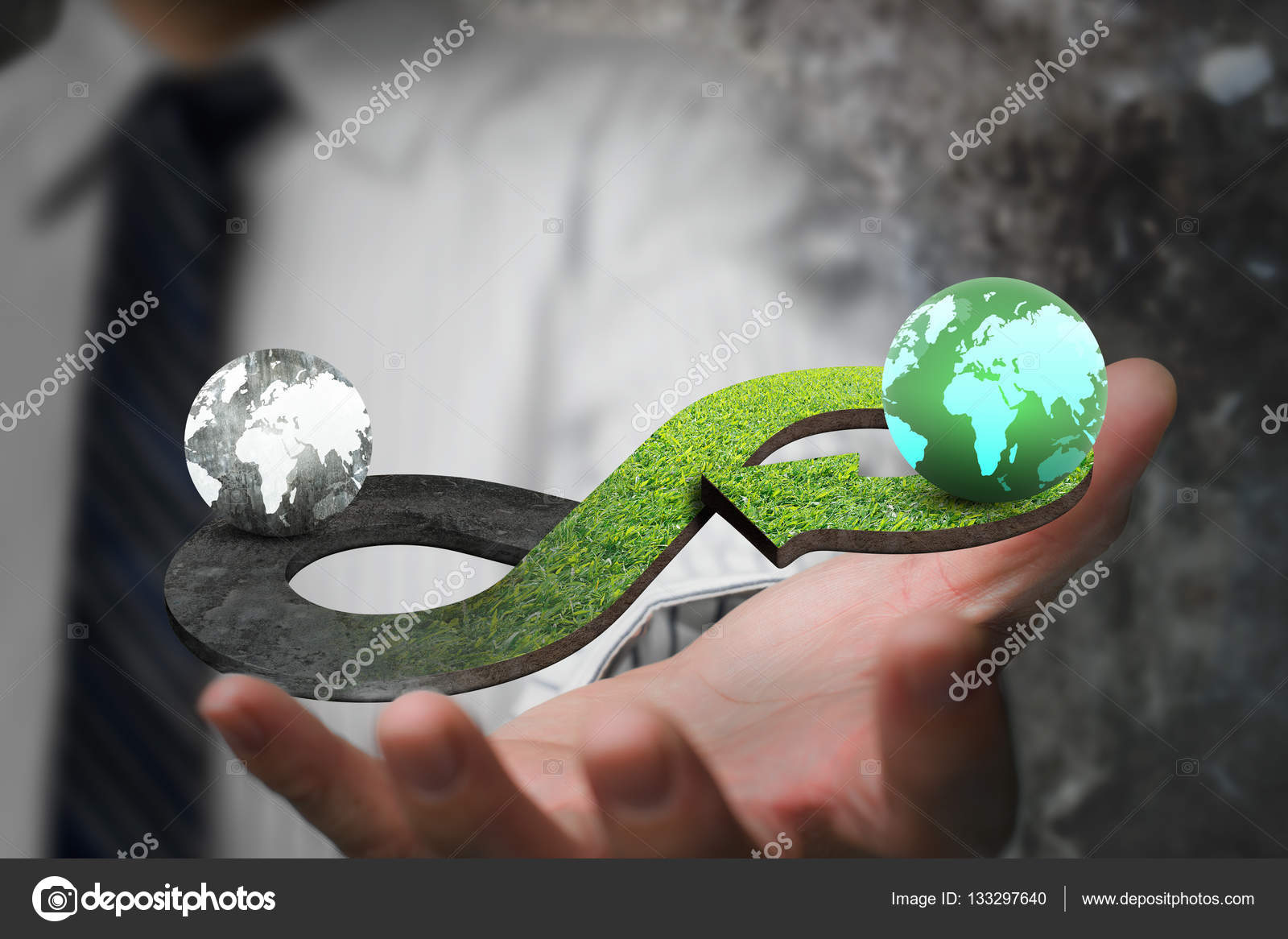 Green circular economy concept — Stock Photo © bruesw #133297640