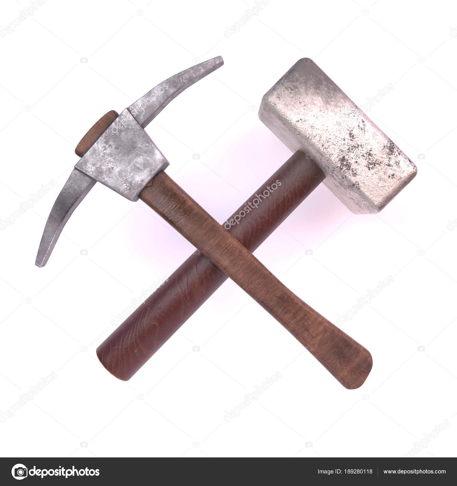 3d render hammer and pick isolated Stock Photo by ©fpainter7 189280118