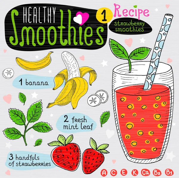 Fruit smoothies chalkboard Vector Art Stock Images | Depositphotos