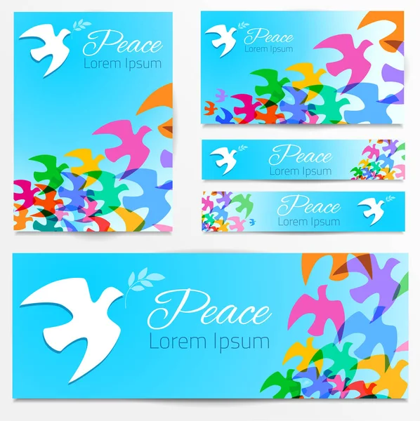 Dove silhouette. Logo, poster, banner template. — Stock Vector © Iraida ...