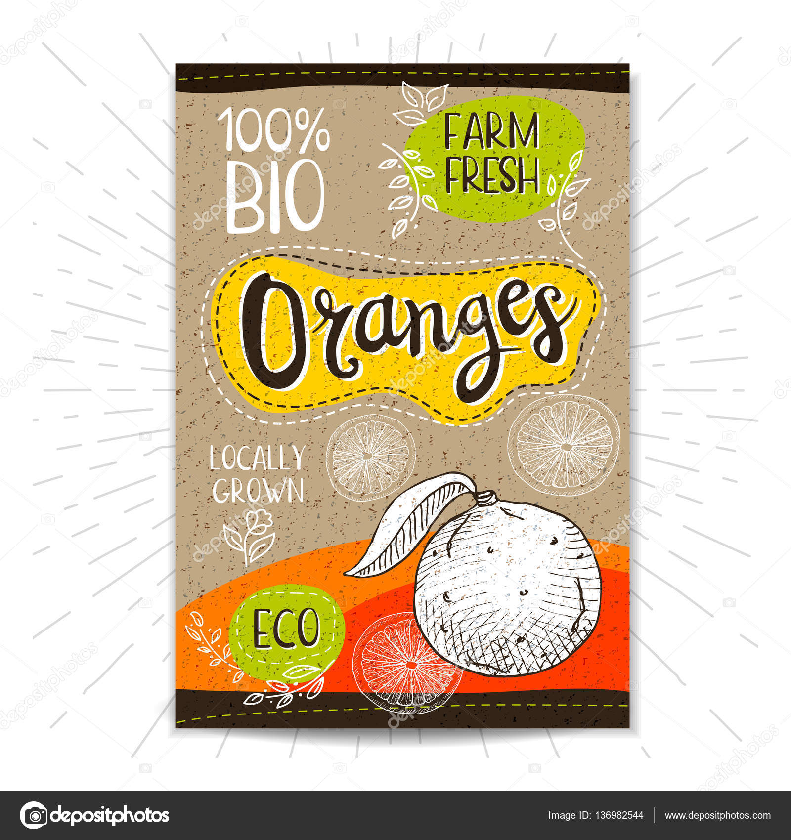 Set tangan digambar label makanan, rempah-rempah . Vektor Stok oleh ...